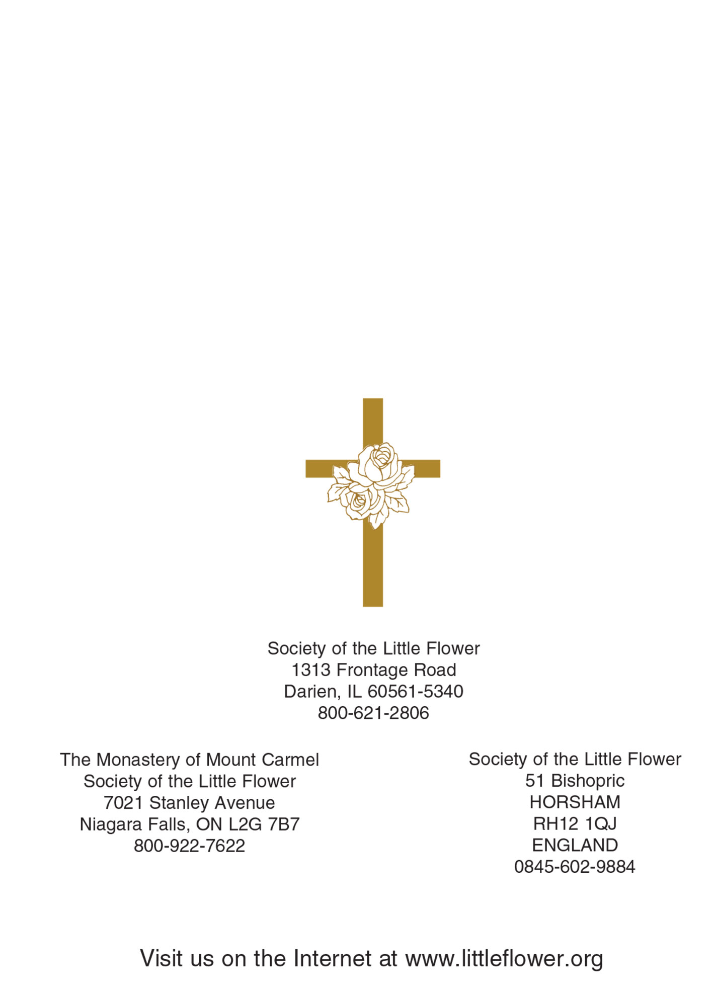 Children's Mass Card - Society of the Little Flower - Canada