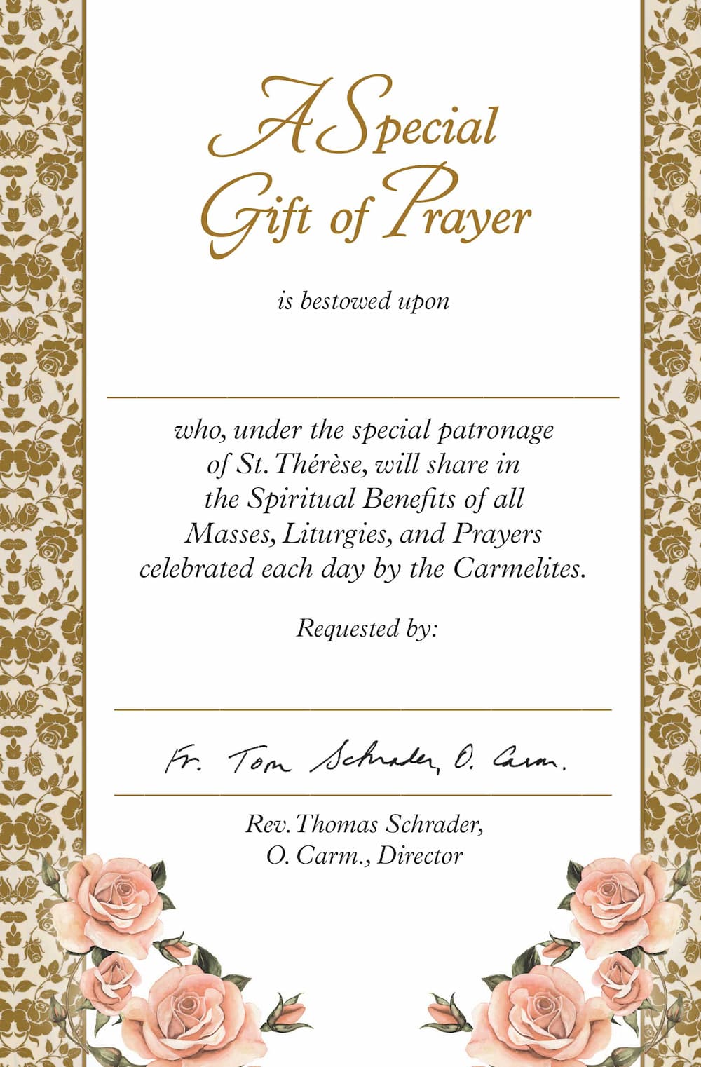 Special Living Mass Card - Society of the Little Flower - Canada